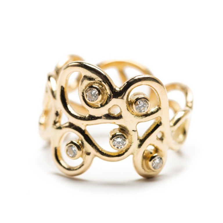 Curly gold ring - BLOU Amsterdam